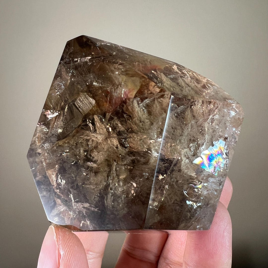 Phantom Smoky Quartz Freeform With Rutile Inclusions | Rutilated Smokey ...
