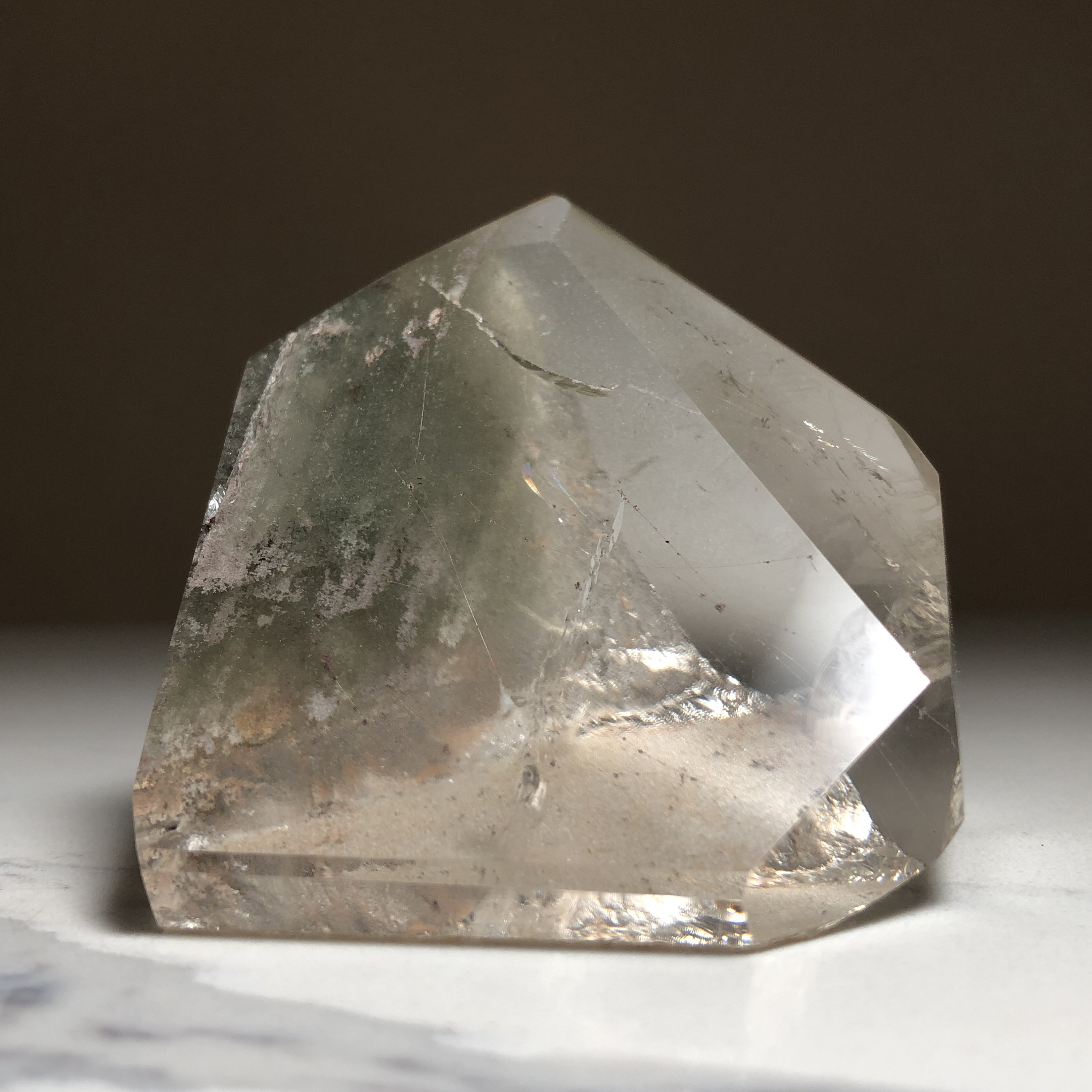 Garden Quartz | Polished Quartz Freeform With Green Chlorite Phantoms ...