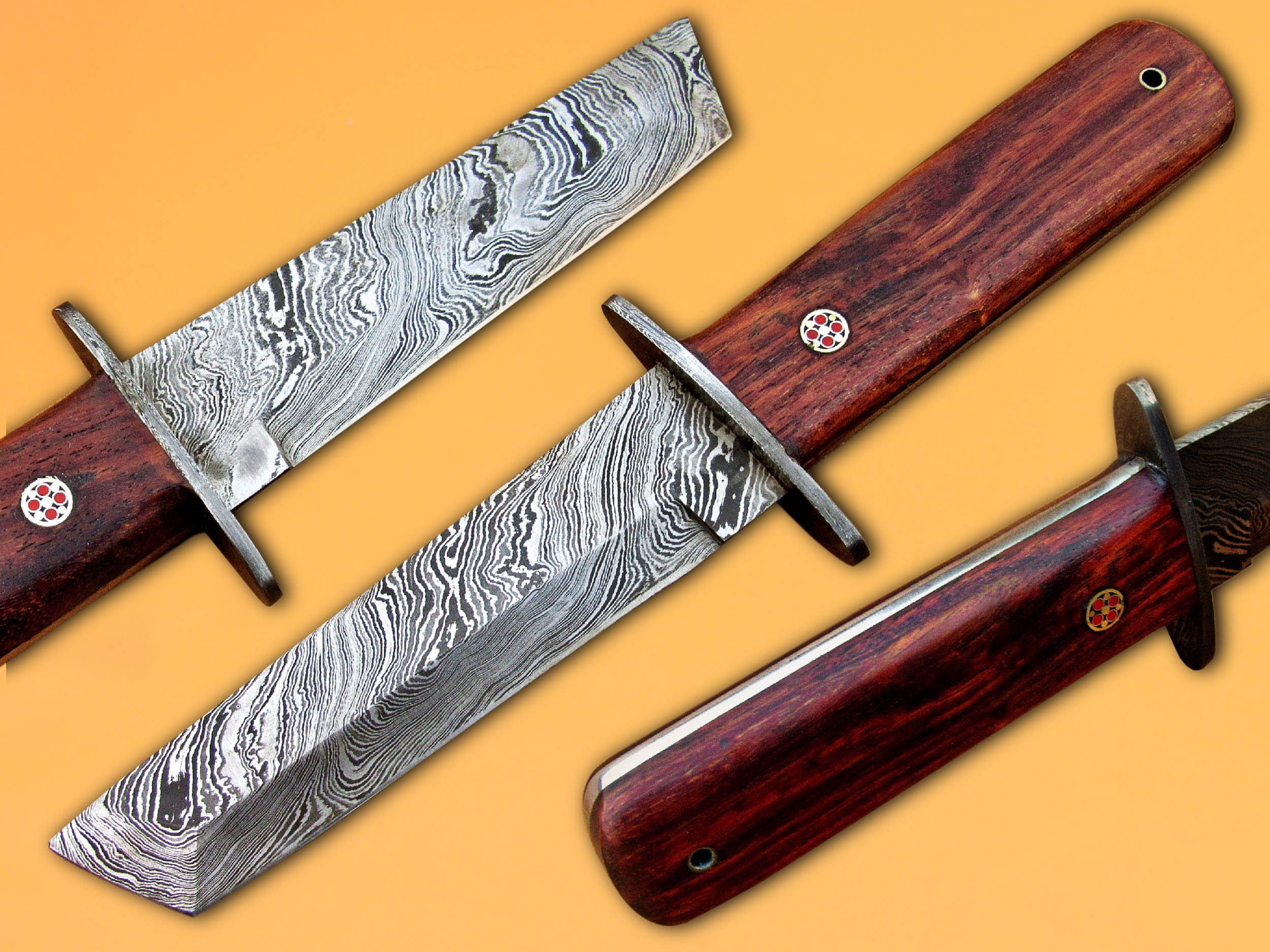 Custom Handmade Damascus Steel Tanto Fixed Blade Hunting Knife | Etsy