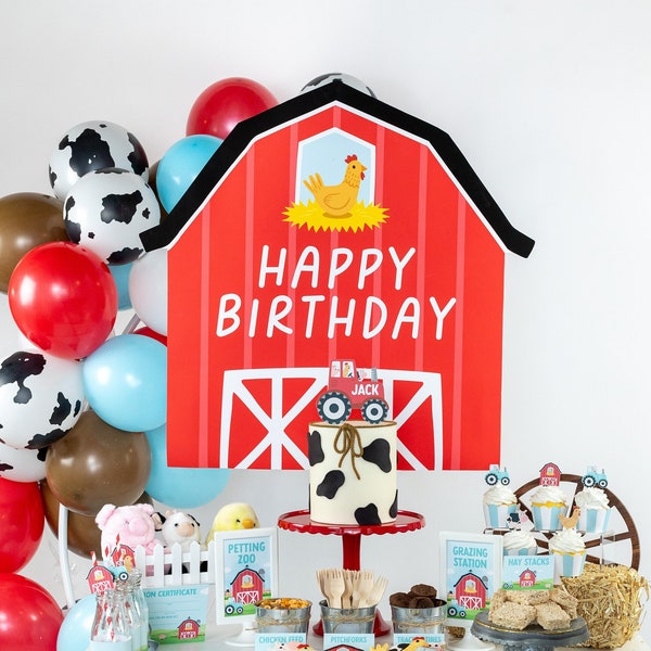 Red Barn Party Wall Decal - Etsy