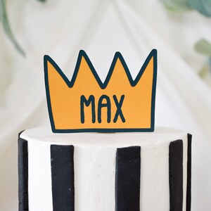 Personalized Wild Things Cake Topper, Crown Cake Topper, Where the Wild ...