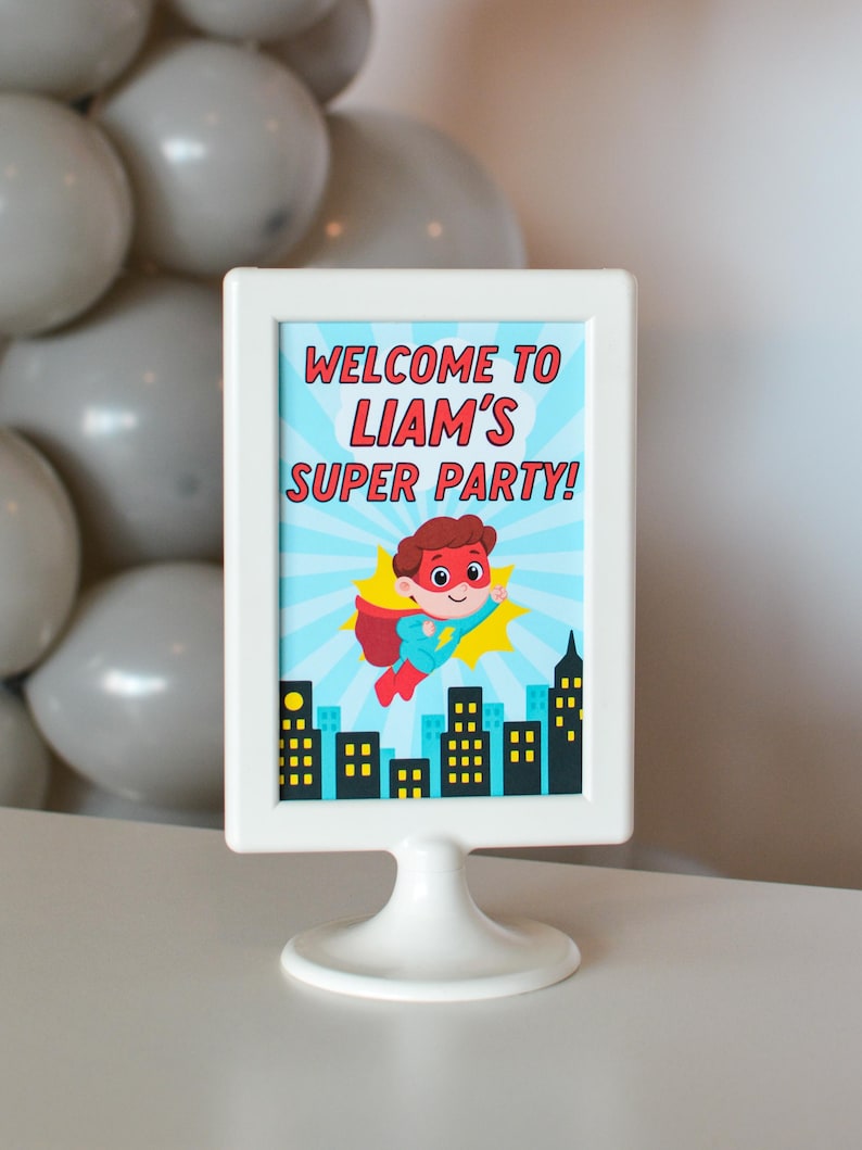 Personalized Welcome Superheroes Sign | Superhero Birthday Party Decor ...