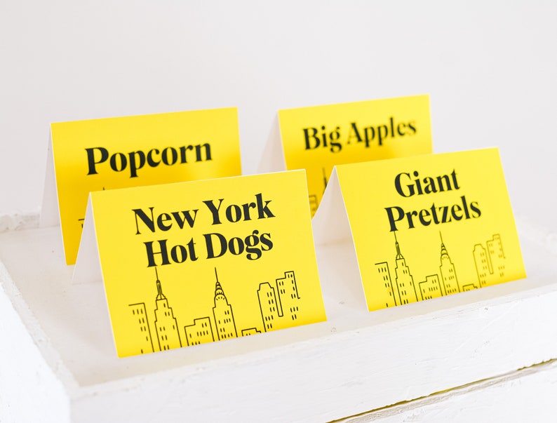 Custom New York Tent Cards, New York Food Labels, New York Party ...