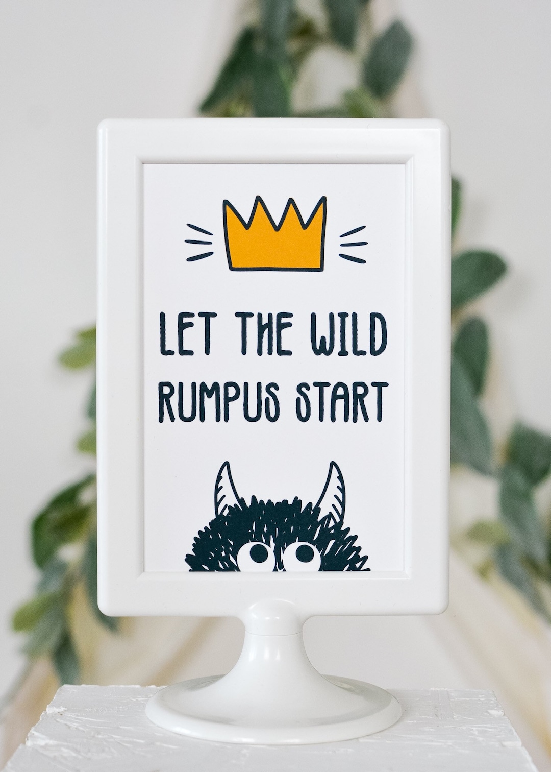 Wild Rumpus Party Sign, Where the Wild Things Are Welcome Sign, Wild ...