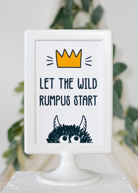 Wild Rumpus Party Sign, Where the Wild Things Are Welcome Sign, Wild ...