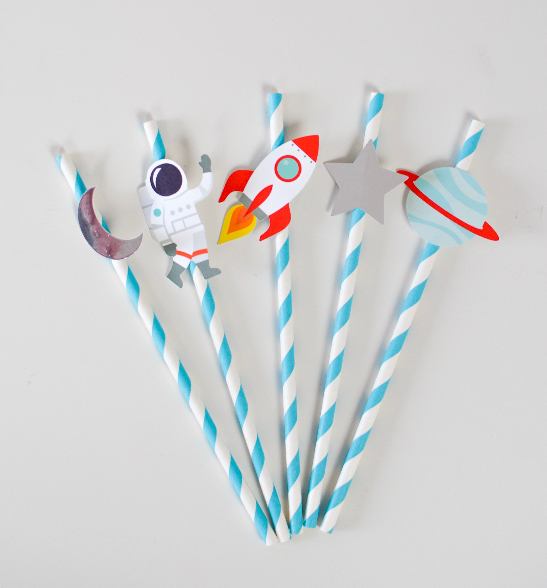 Space Party Paper Straws Rocket Astronaut Moon Planet - Etsy Canada