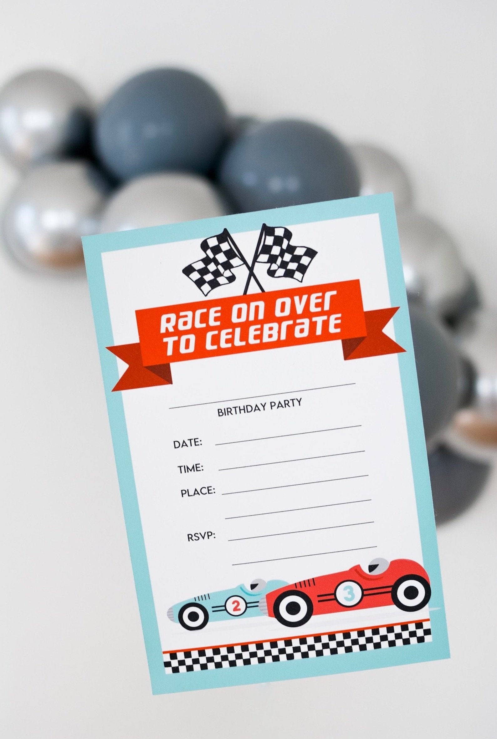 Printable Race Car Party Invitations Instant Download PDF - Etsy