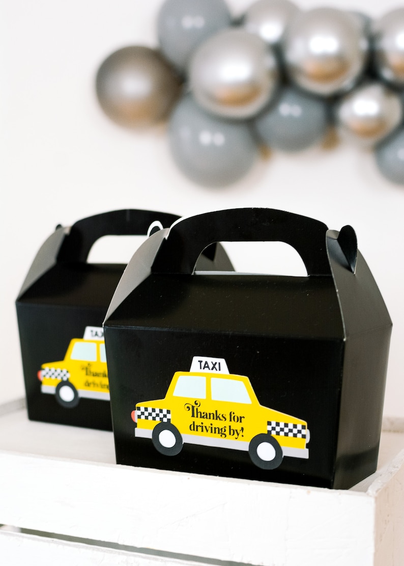 New York Taxi Sticker Gift Tags, Thank You Gift Tags, New York Birthday ...
