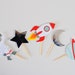 Space Party Cupcake Toppers, Rocket, Astronaut, Moon, Planet, Star ...
