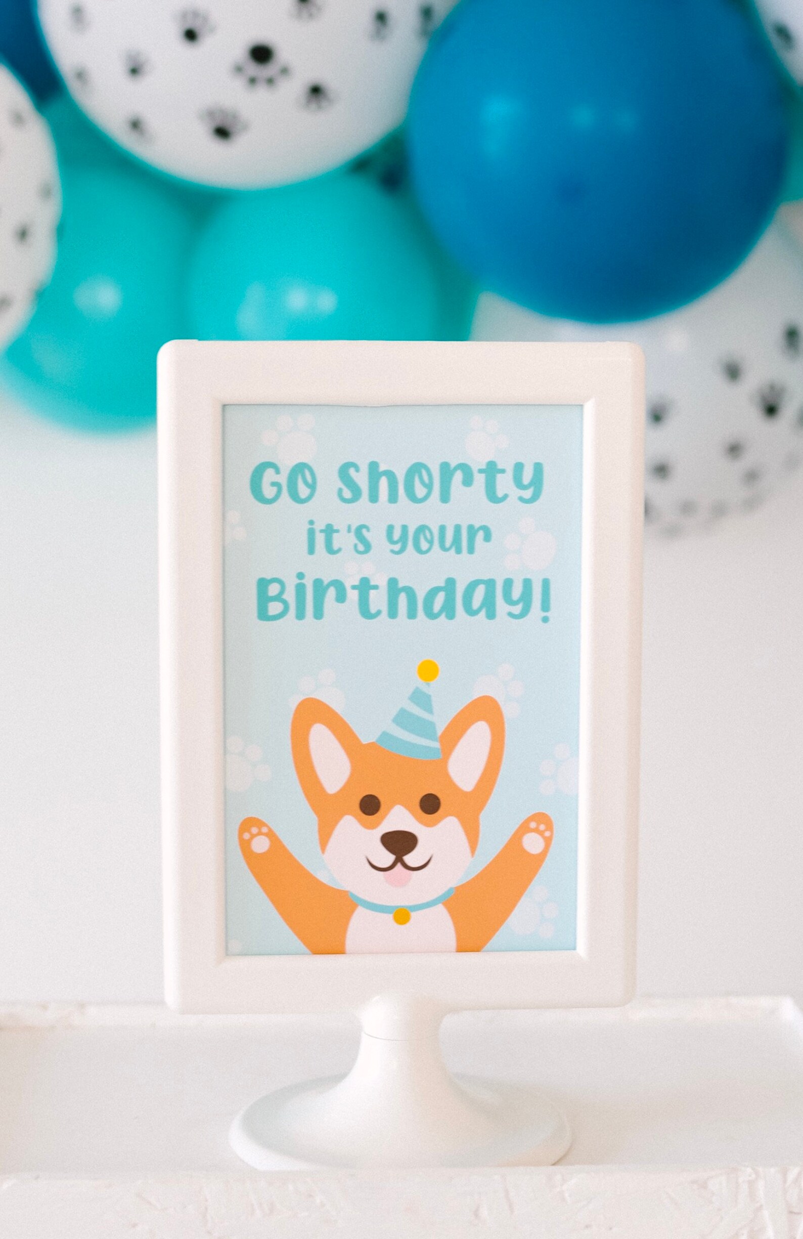 Hey Shorty, It's Your Birthday Party Sign, Corgi Party, Dog Pawty, Dog ...