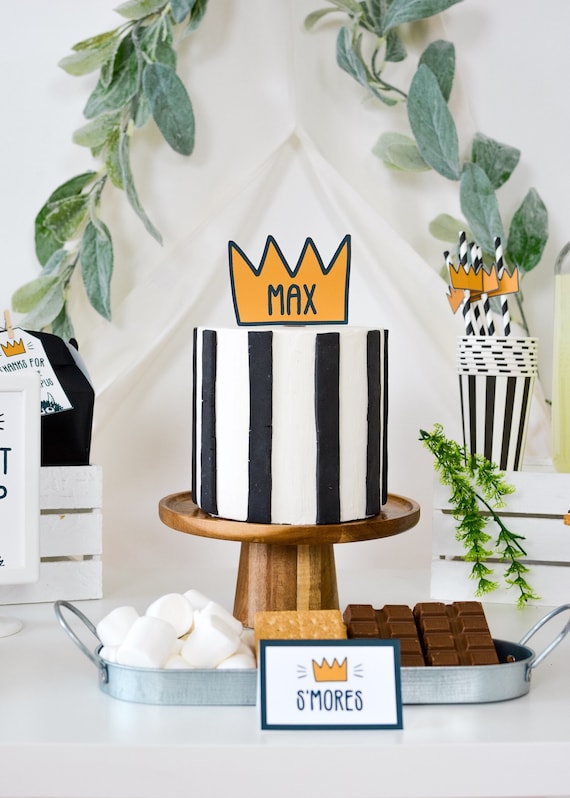 Personalized Wild Things Cake Topper, Crown cake Topper, Where the wild ...