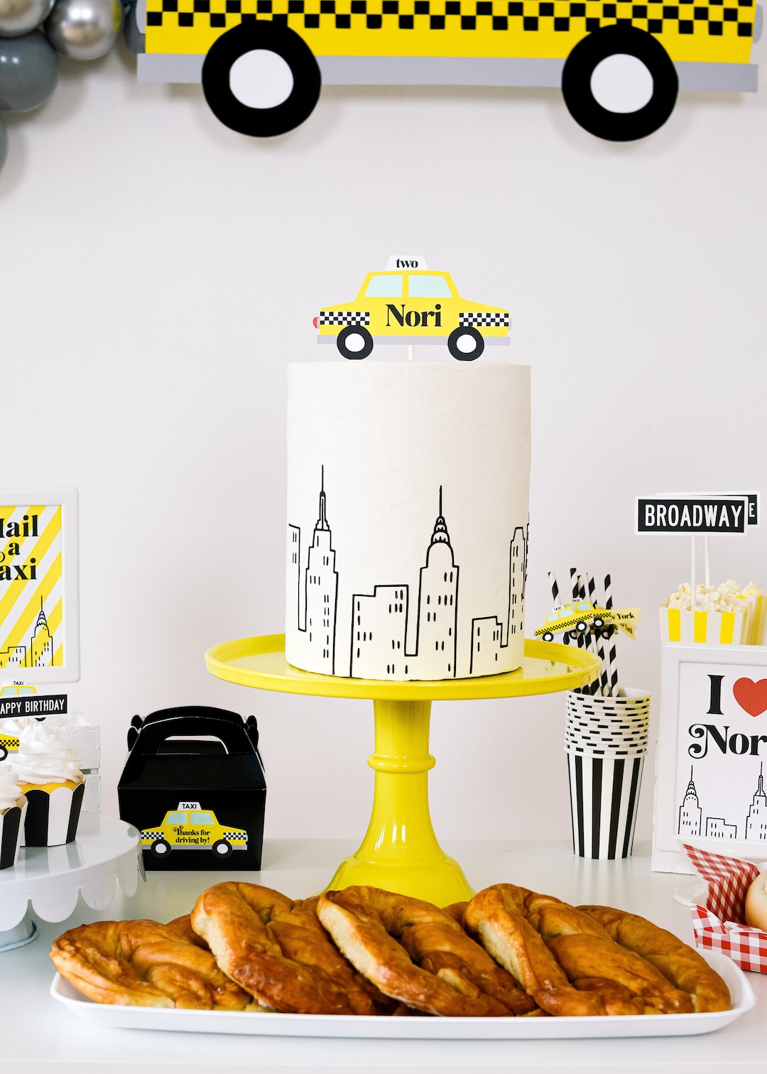 New York Taxi Cake Topper, New York City Birthday Party, NYC Themed ...
