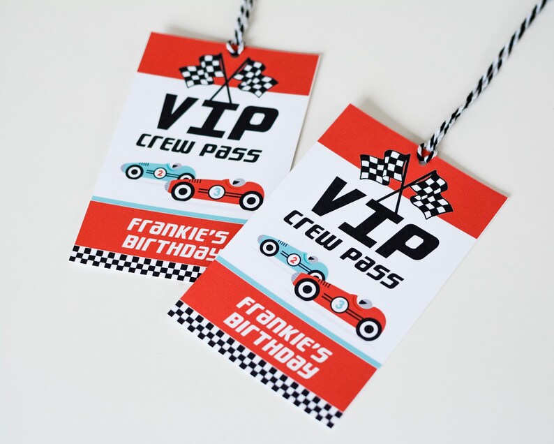 Personalized Vintage Race Car VIP Pass Race Car Birthday | Etsy