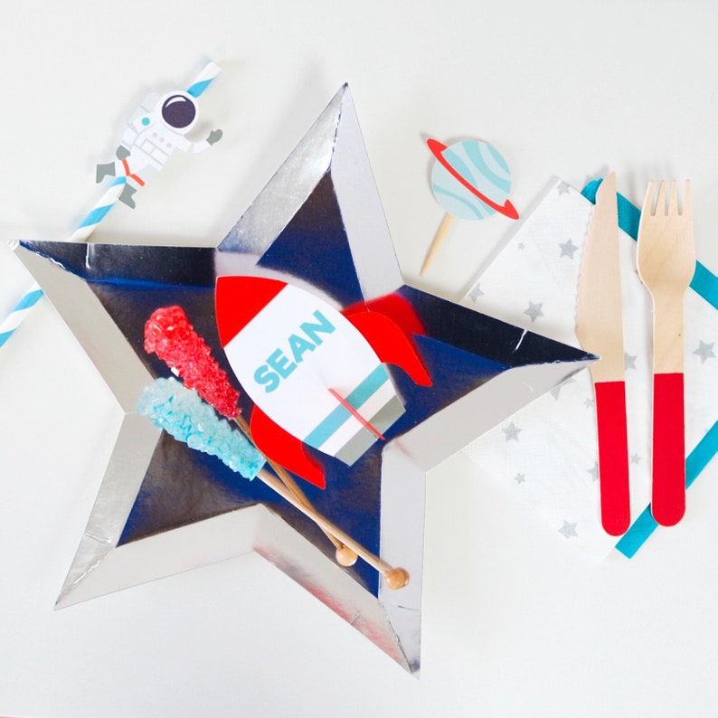 Space Party Paper Straws | Rocket, Astronaut, Moon, Planet, Star, Outer ...