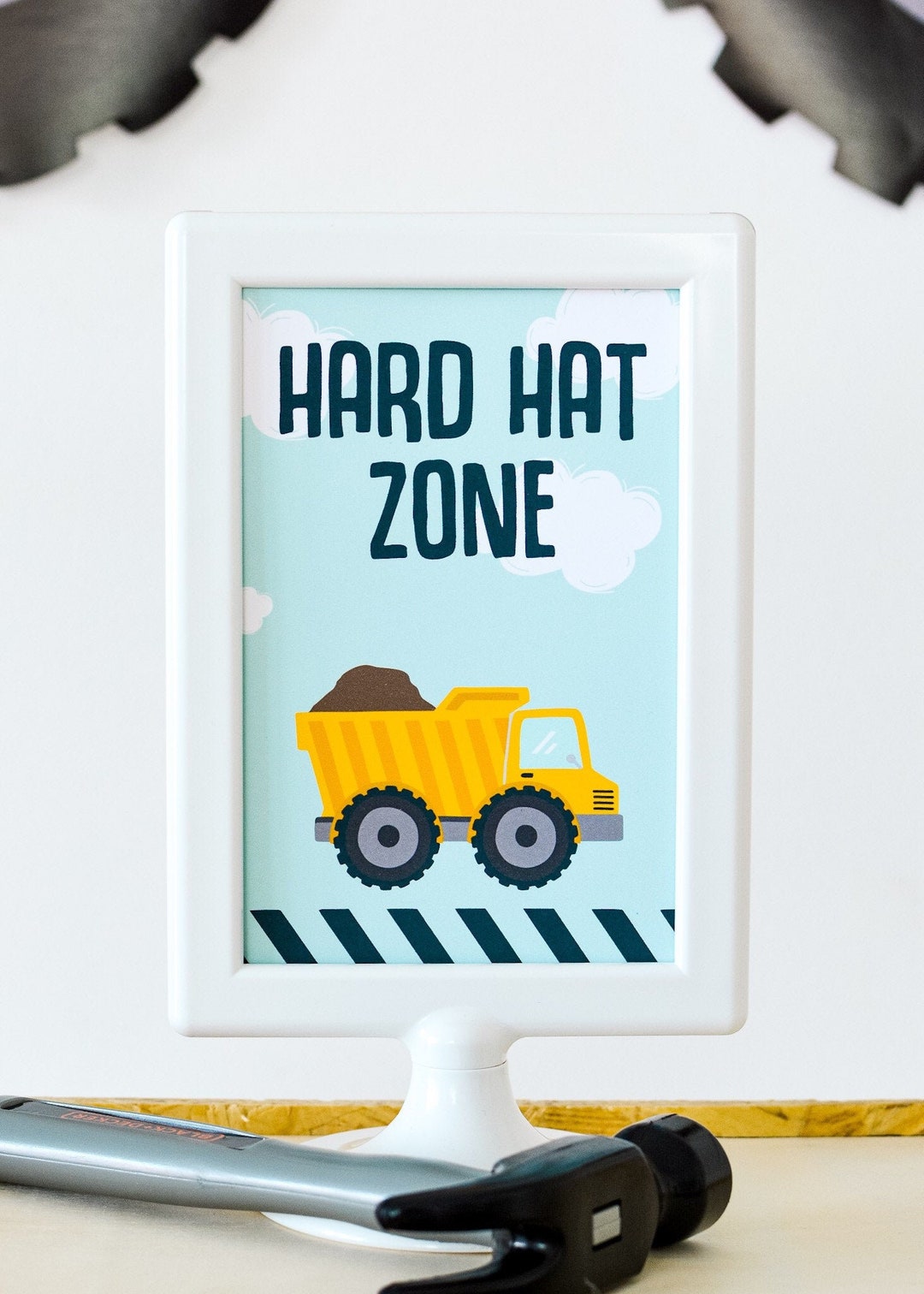 Hard Hat Zone Construction Party Sign, Construction Birthday Party ...