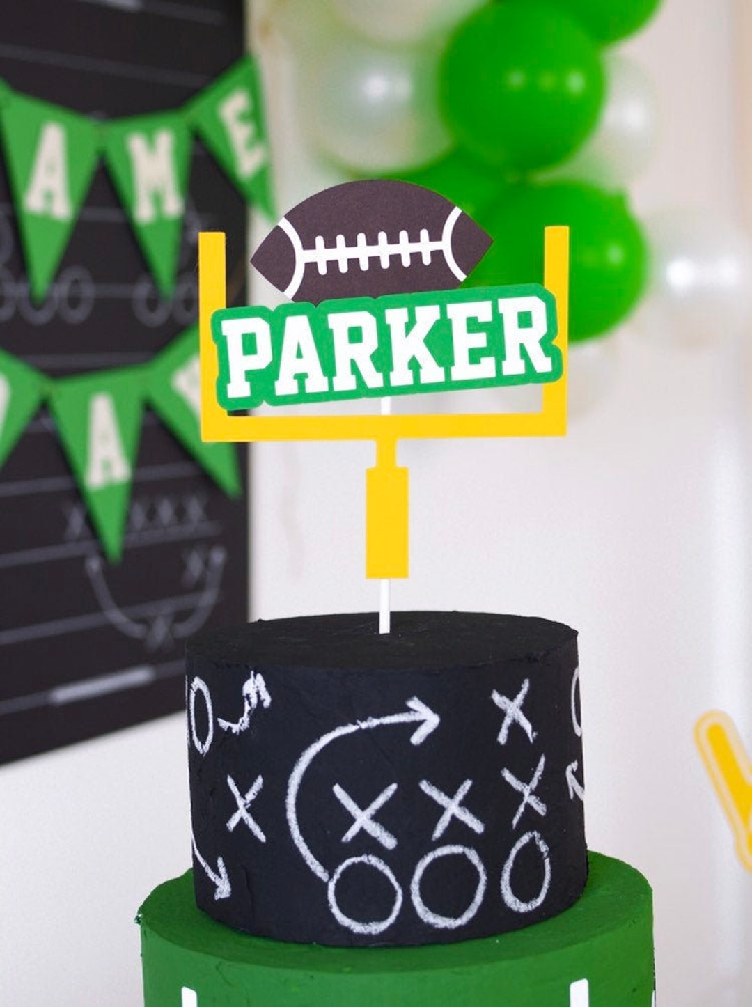 Personalized Football Cake Topper, Football Cake Topper, Super Bowl ...