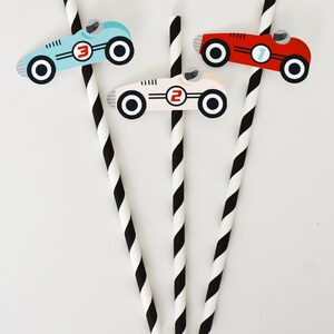 Vintage Race Car Paper Straws | Race Car Party Decorations, Fast One ...
