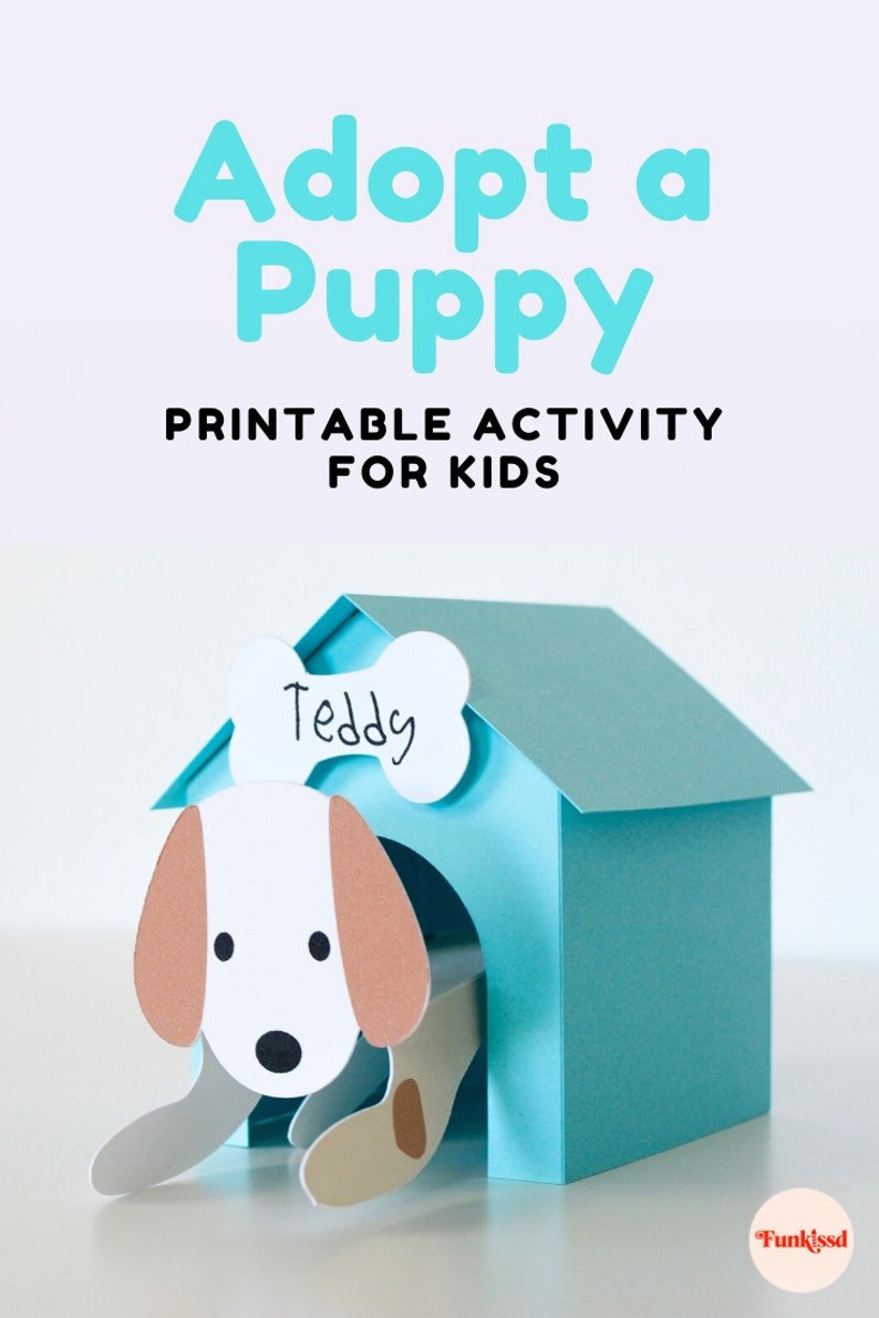 Printable Adopt a Puppy Activity Template Dog and Dog house | Etsy