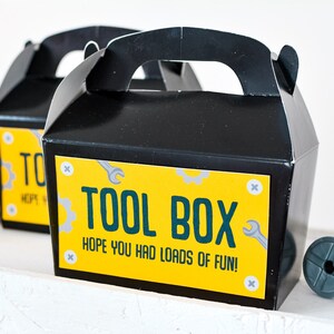 Tool Box Sticker Gift Tags, Construction Birthday Party Theme ...