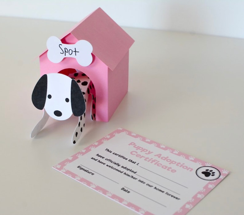 Printable Adopt a Puppy Activity Template Dog and Dog House - Etsy