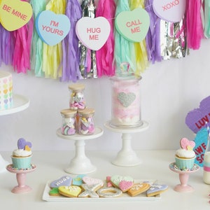 Conversation Heart Garland, Valentines Day Garland, Candy Heart Garland ...