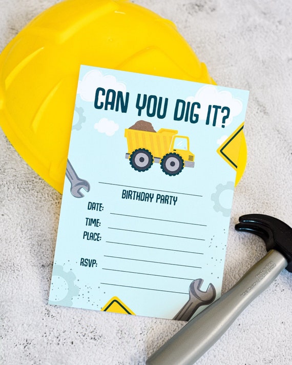 Printable Construction Party Invitations, Instant Download PDF ...