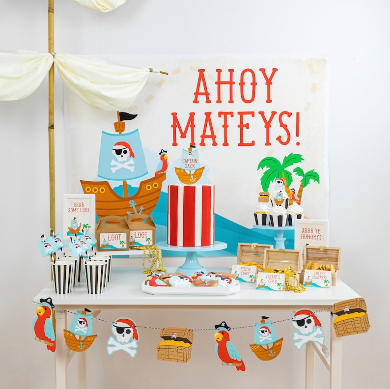 Personalized Pirate Ship Cake Topper Pirate Birthday Party | Etsy