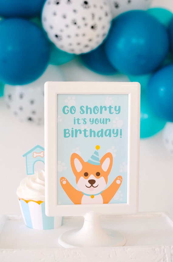 Hey Shorty It's Your Birthday Party Sign Corgi Party - Etsy
