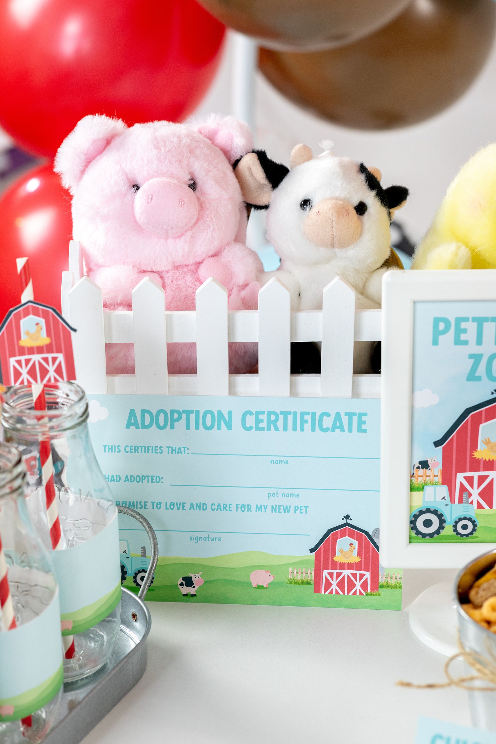 Printable Farm Animal Adoption Certificate,farm Animal Certificate ...
