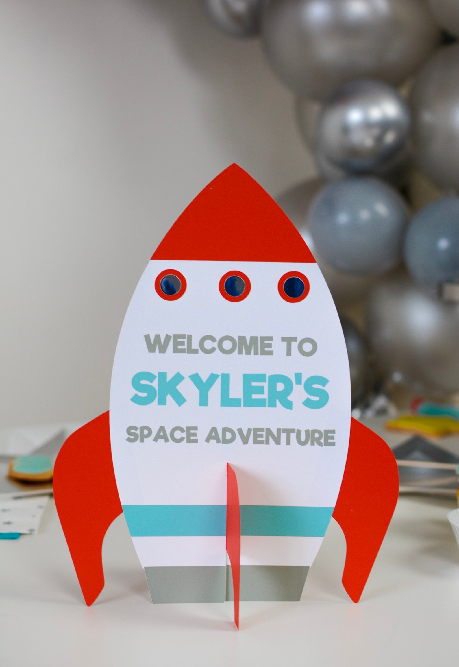 Personalized Space Birthday Party Sign, 3D Space Birthday Welcome Sign ...