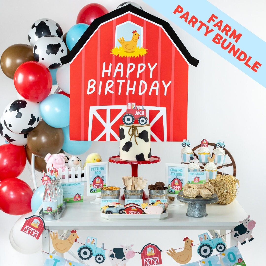 Farm Party Bundle, on the Farm Party, Farm Birthday Party, Farm ...
