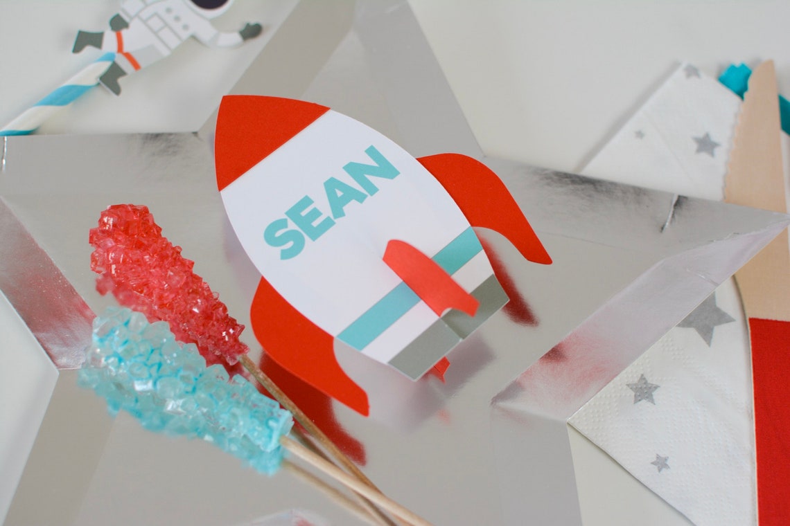 3D Personalized Rocket Ship Place Cards Name Cards Outer - Etsy Canada