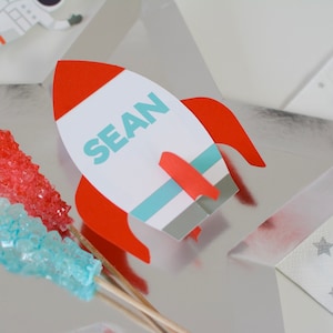 3D Personalized Rocket Ship Place Cards | Custom Name Cards for Kids ...