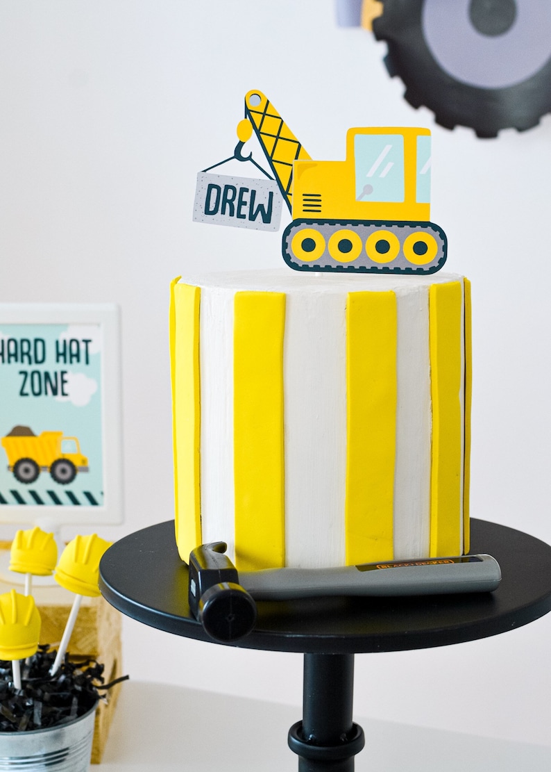 Construction Cake Topper Construction Party Cake Decor - Etsy