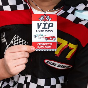 Personalized Vintage Race Car VIP Pass, Race Car Birthday Party, Race ...