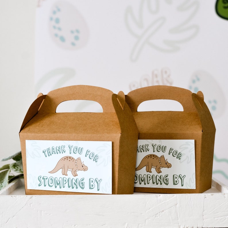 Dinosaur Sticker Gift Tags, Thank You for Stomping By, Dinosaur ...