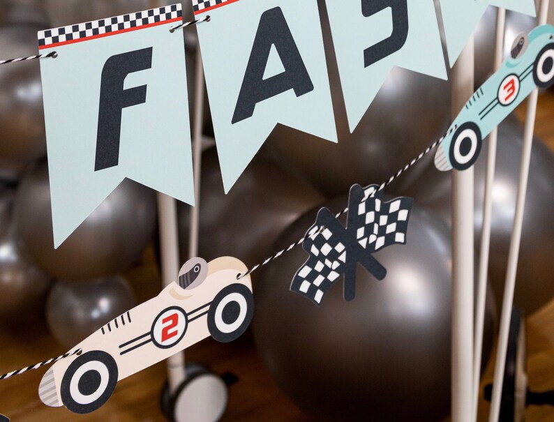Two Fast Birthday Party Decorations, Race Car Birthday Banner, Race Car ...