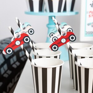Vintage Race Car Paper Straws | Race Car Party Decorations, Fast One ...