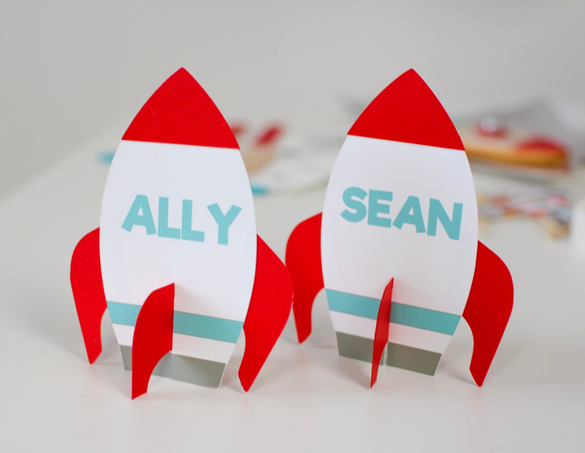 3D Personalized Rocket Ship Place Cards Name Cards Outer - Etsy Canada
