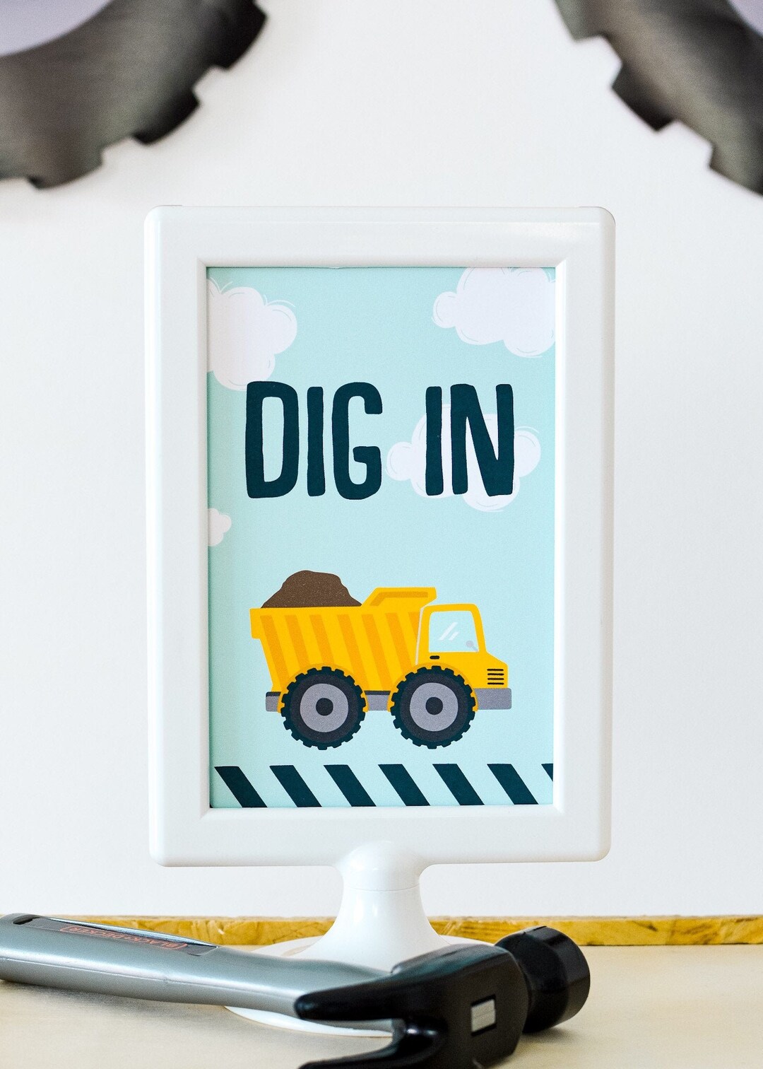 Dig in Construction Party Sign, Construction Birthday Party Theme ...