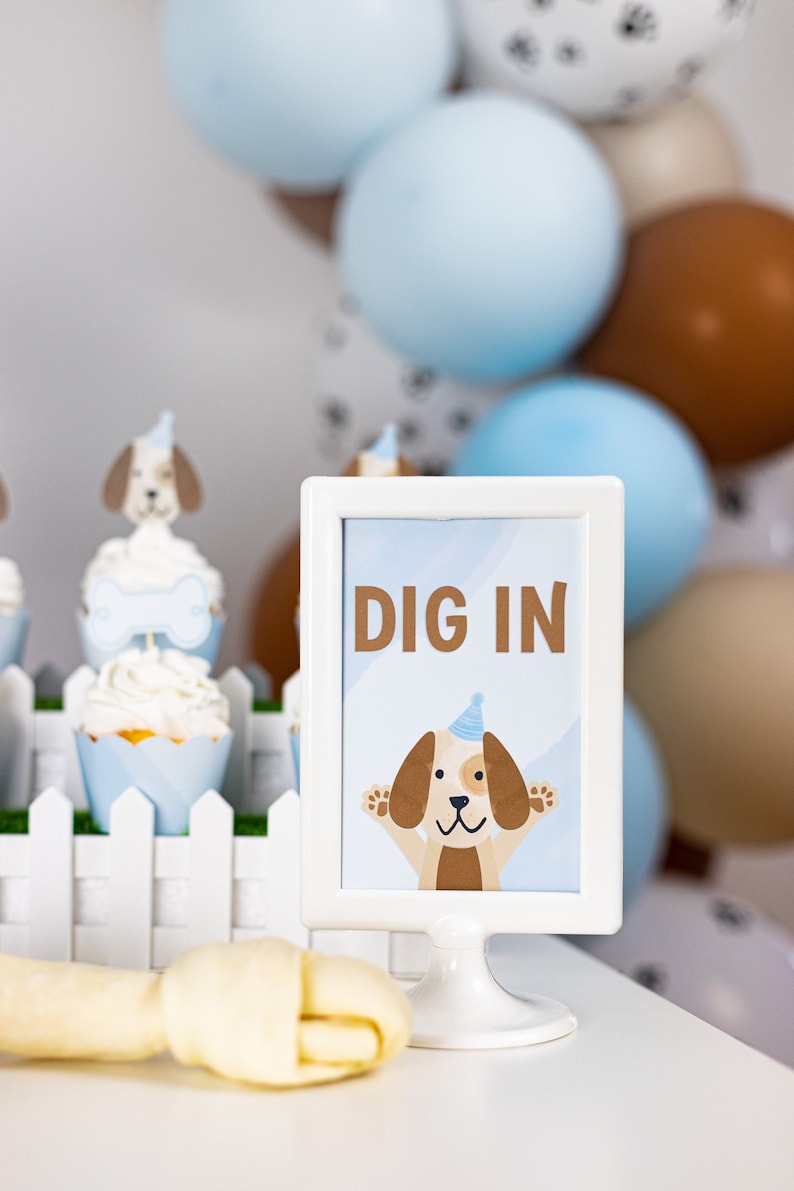 Dig in Puppy Dog Party Sign Adopt Puppy Adopt Puppy Decor - Etsy