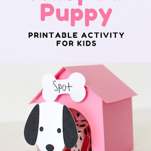 Printable Adopt a Puppy Activity Template, Dog and Dog House Instant ...