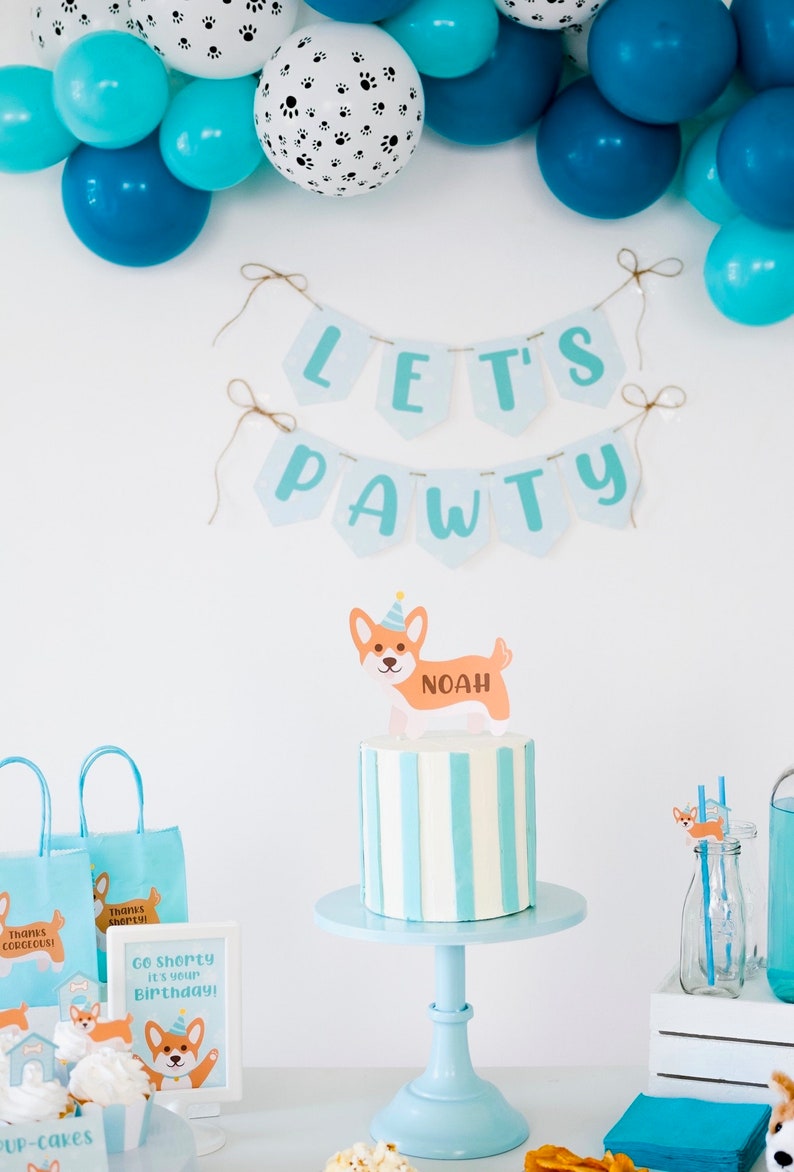 Let's Pawty Garland, Dog Pawty, Corgi Pawty, Dog Birthday Party, Dog ...