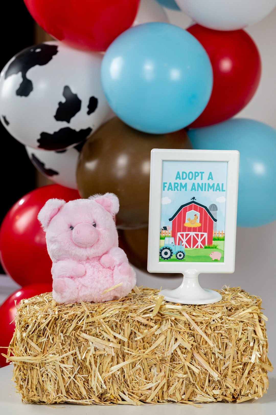 Adopt a Farm Animal Farm Party Sign, on the Farm Birthday Party, Farm ...