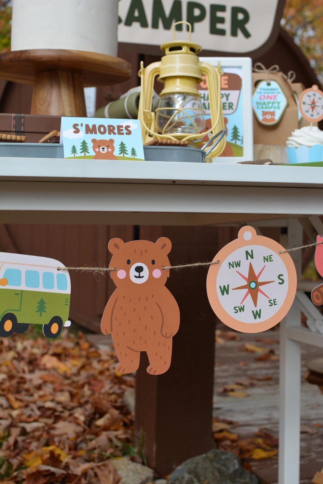 One Happy Camper Party Banner | Camping Party Decorations, Smore Fun ...