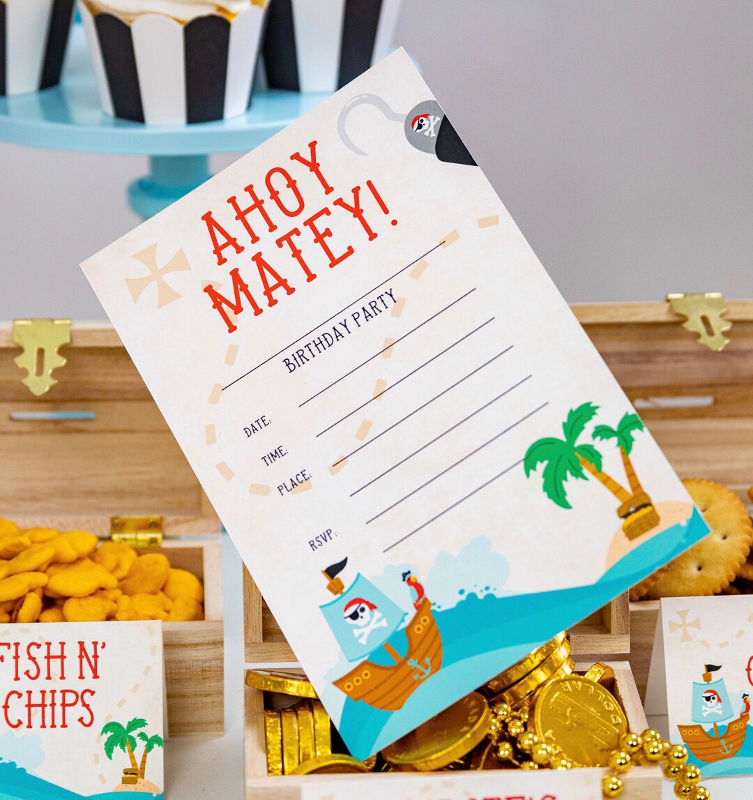 Printable Pirate Invitations | Pirate Birthday Party, Pirate Party ...