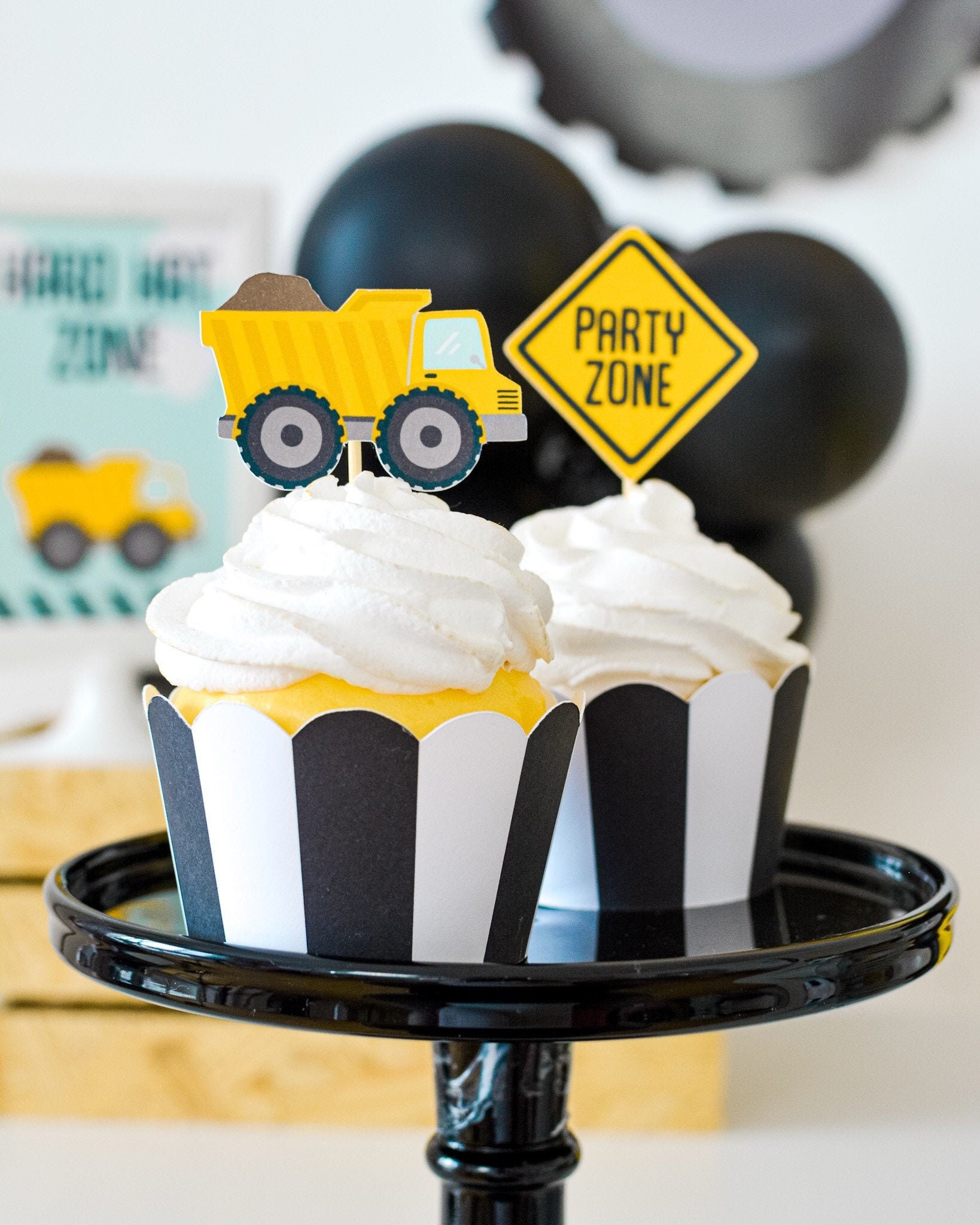 Construction Cupcake Toppers Construction Cupcakes - Etsy