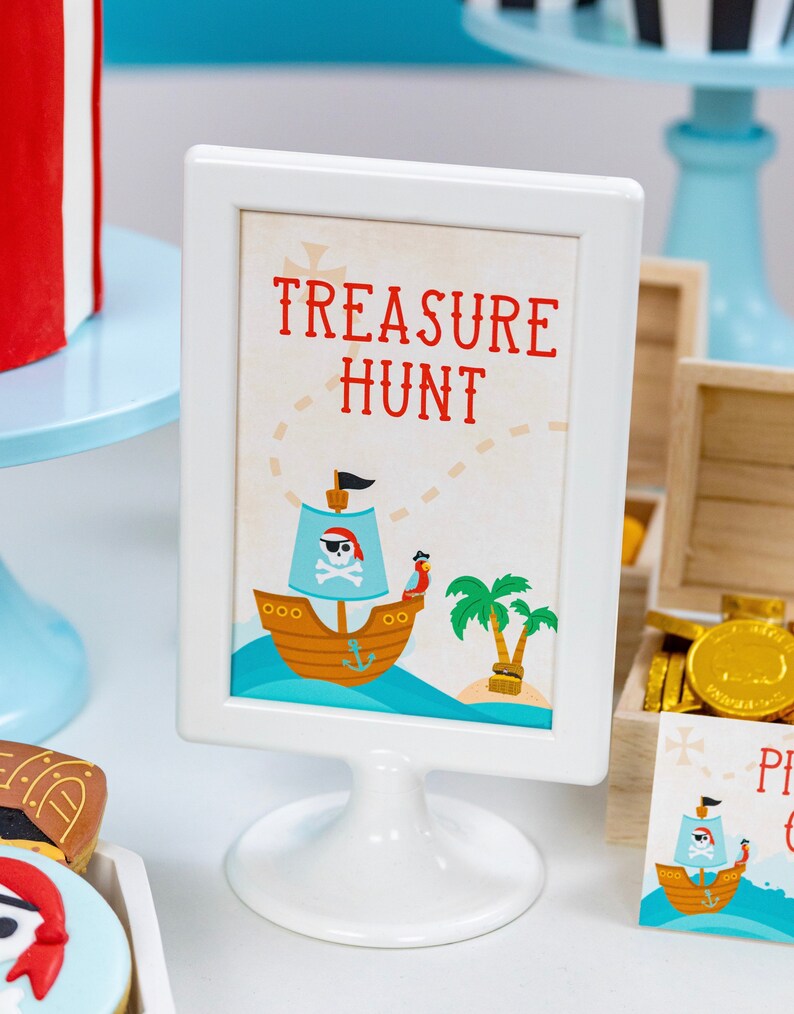 Treasure Hunt Pirate Party Sign Pirate Food Sign Pirate | Etsy