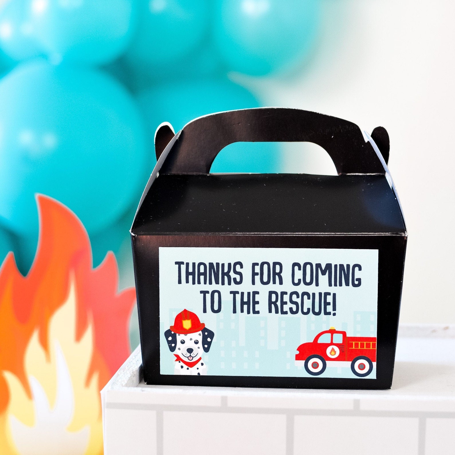 Firetruck Party Sticker Gift Tags Firetruck Gift Tags | Etsy