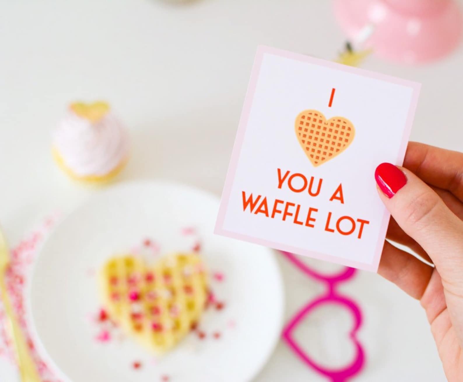 I Love You a Waffle Lot Valentines Day Card, Valentines Day Cards ...